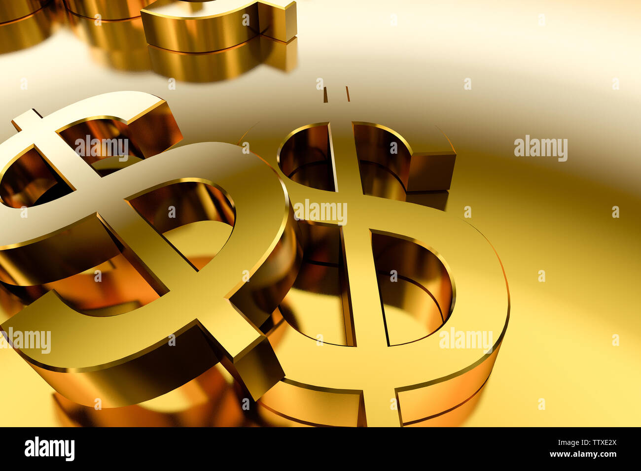 3d illustration currency sign of dollar Stock Photo - Alamy