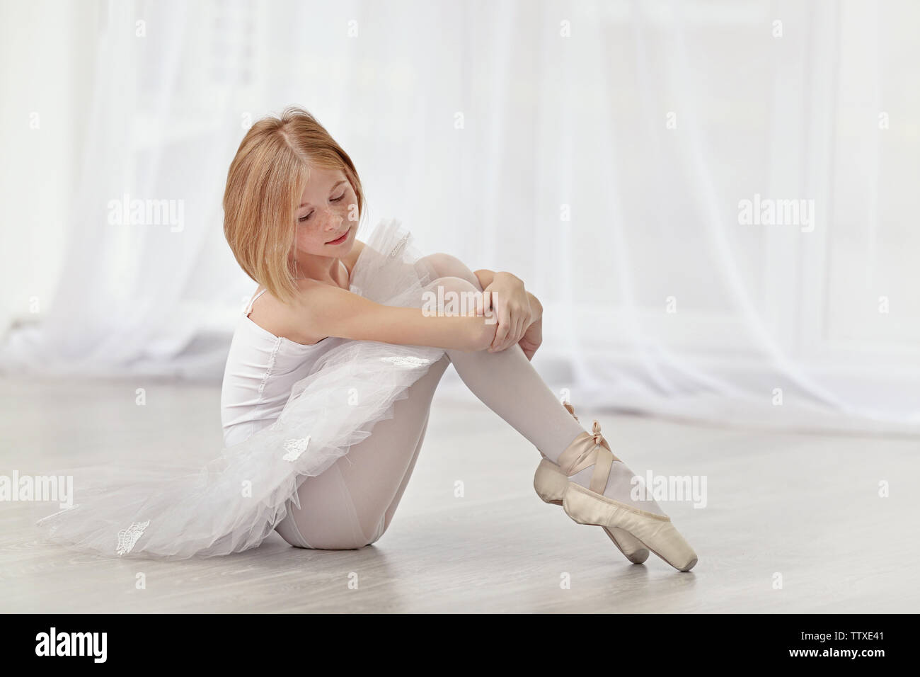 Small ballerina dancer at home Stock Photo - Alamy