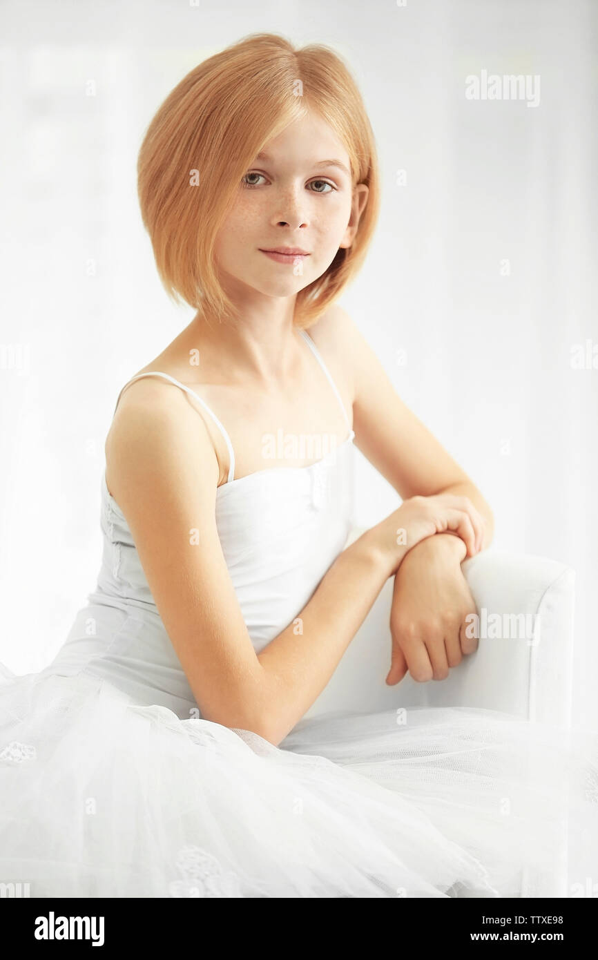 Small ballerina dancer at home Stock Photo - Alamy