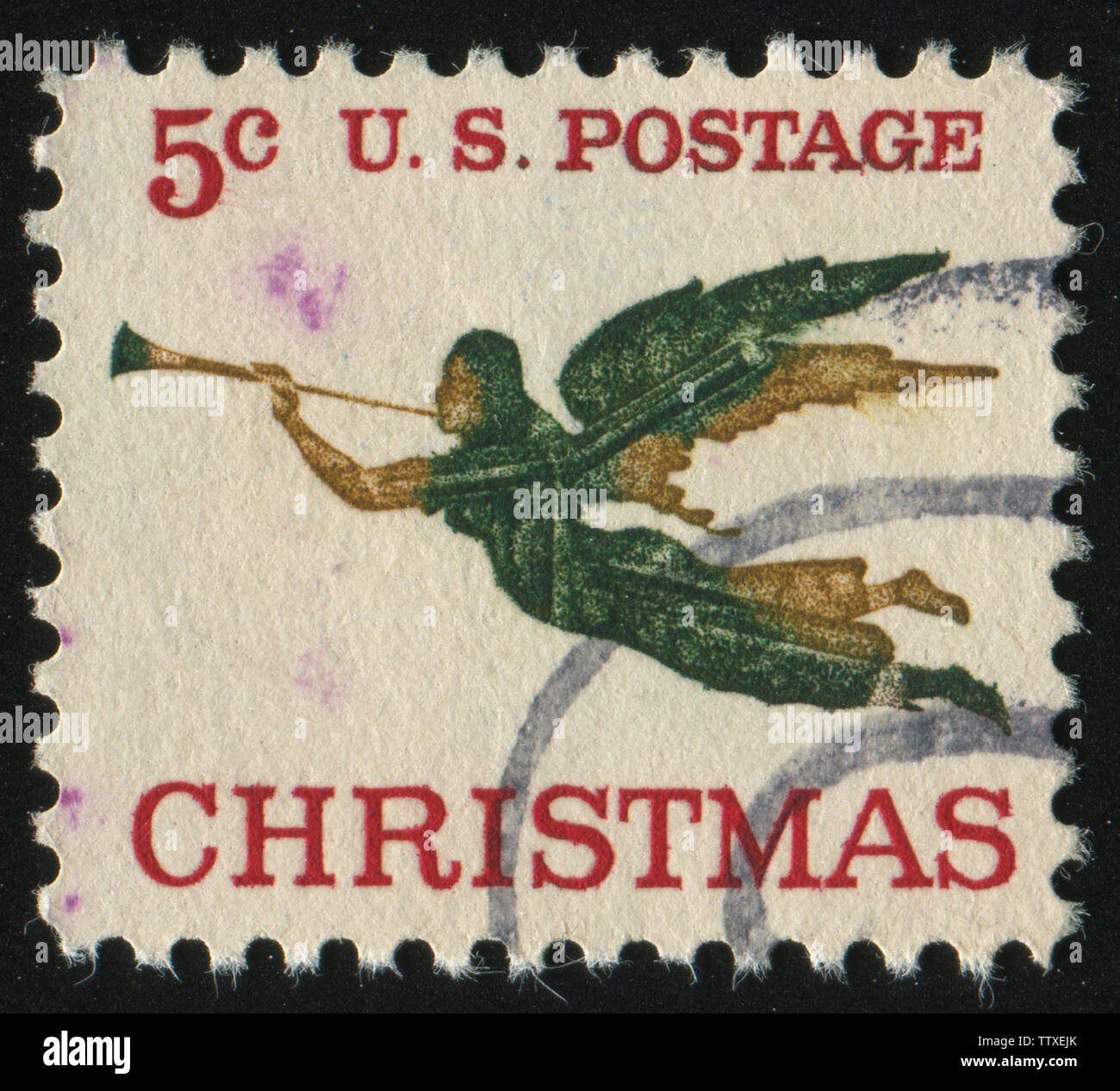UNITED STATES - CIRCA 1965: stamp printed by United states, shows Angel ...