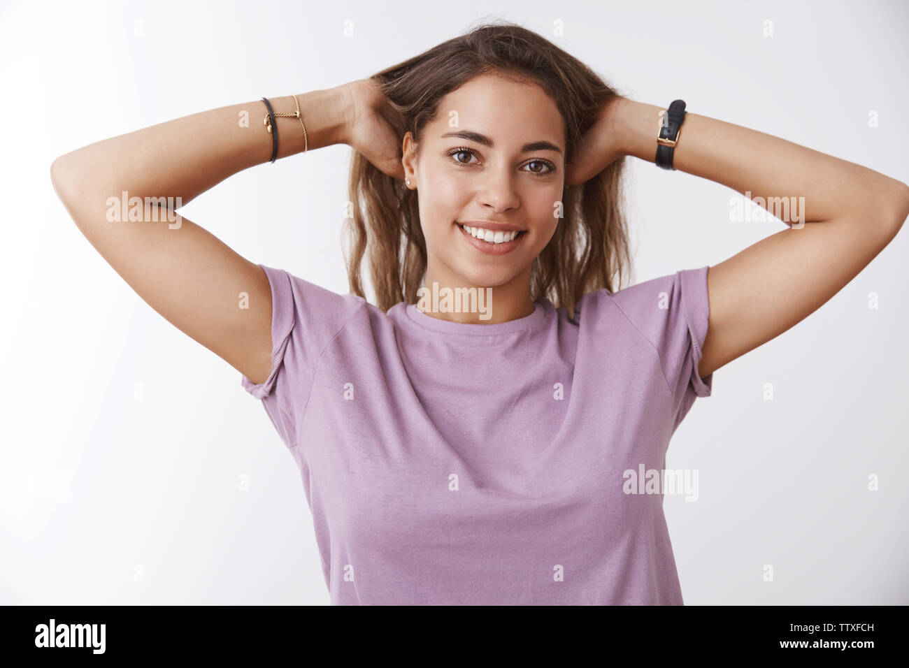 Hand through hair hi-res stock photography and images - Alamy