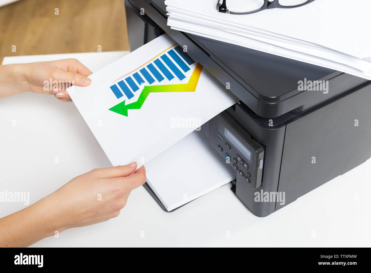 printer in office Stock Photo - Alamy