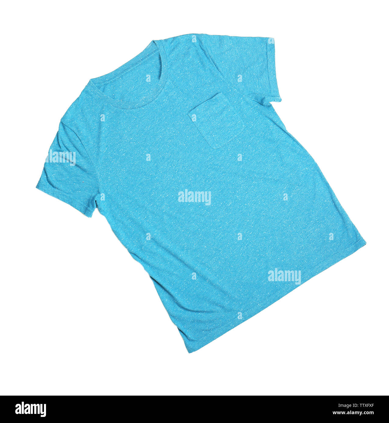 Blank blue t-shirt on white background Stock Photo - Alamy