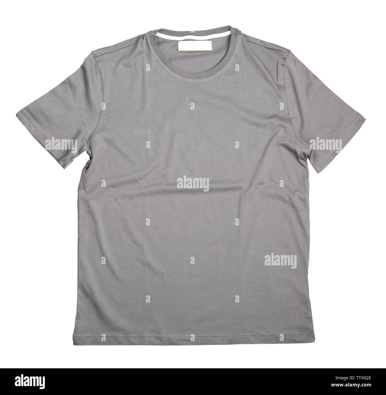 Blank grey t-shirt on white background Stock Photo - Alamy