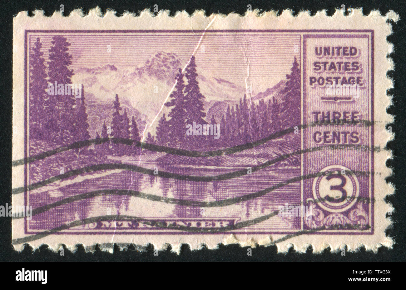 UNITED STATES - CIRCA 1934: stamp printed by United states, shows Mt ...