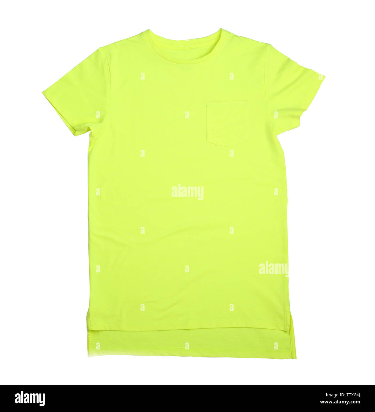 Blank color t-shirt on white background Stock Photo - Alamy