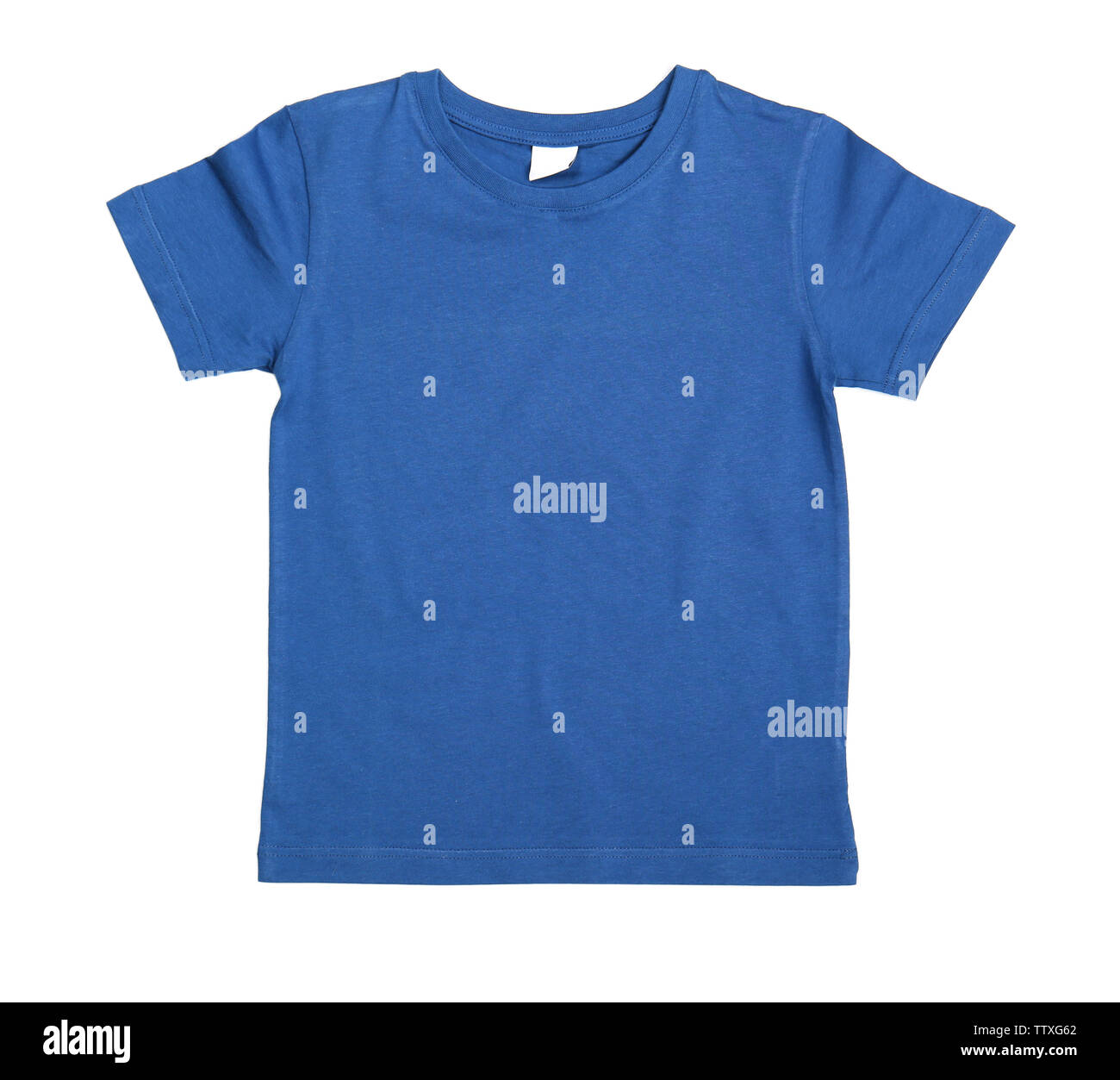 Blank blue t-shirt on white background Stock Photo - Alamy