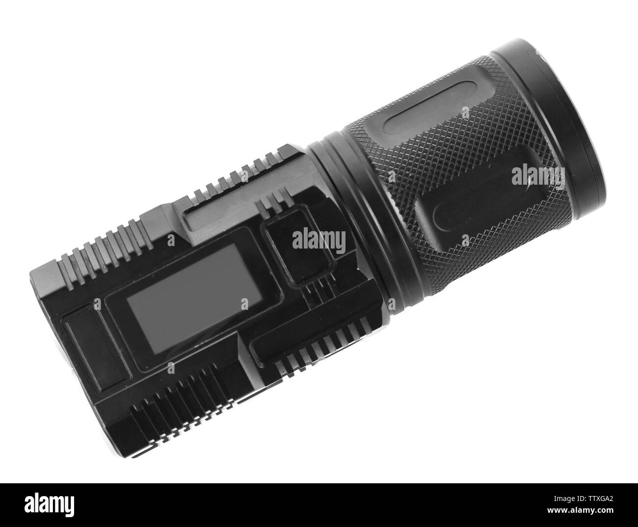Flashlight on white background Stock Photo - Alamy