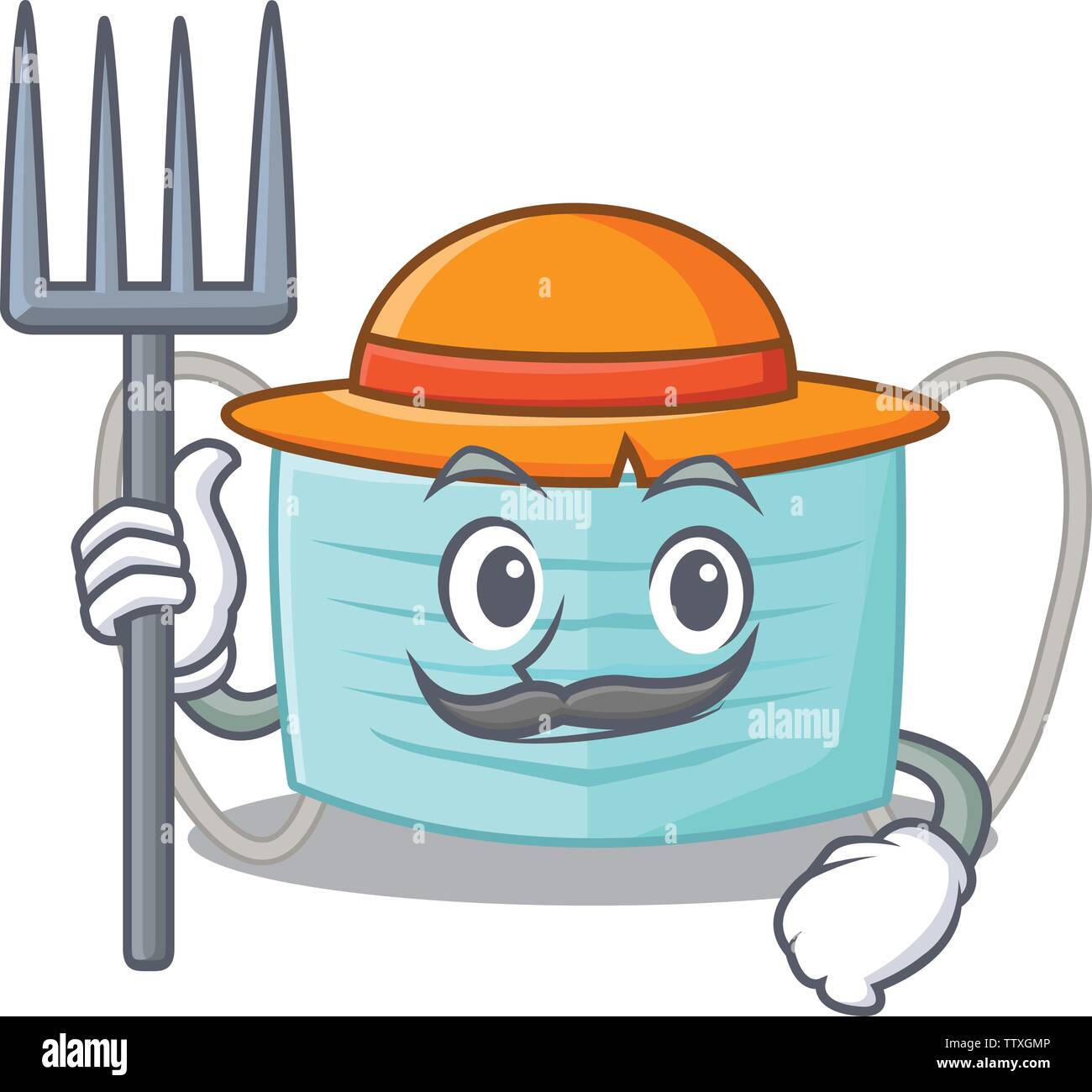 Farmer surgical mask isolated with the mascot Stock Vector Image & Art ...
