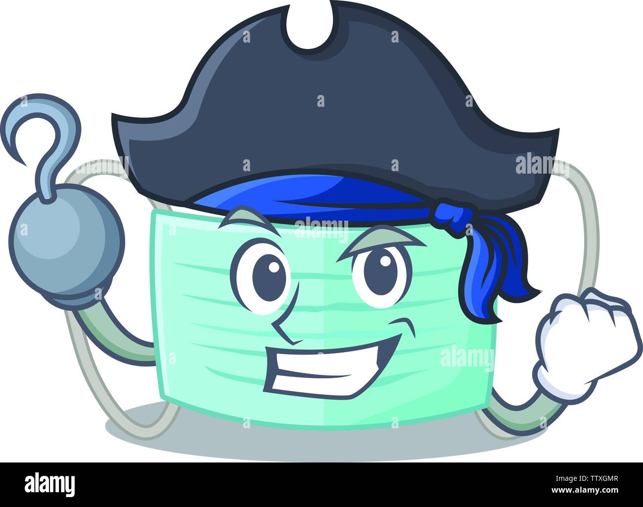 Pirate surgical mask isolated with the mascot Stock Vector Image & Art ...