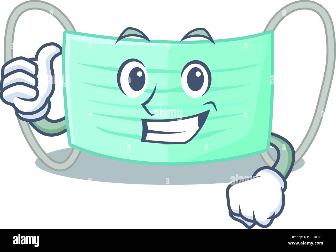 Thumbs up surgical mask in the charcater shape Stock Vector Image & Art ...