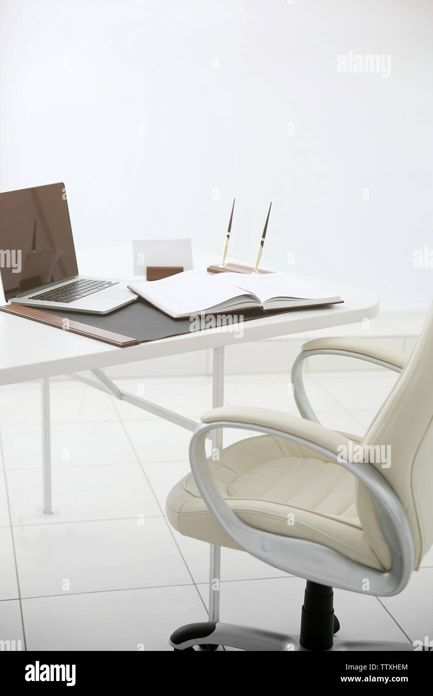 Empty office with executive workplace Stock Photo - Alamy