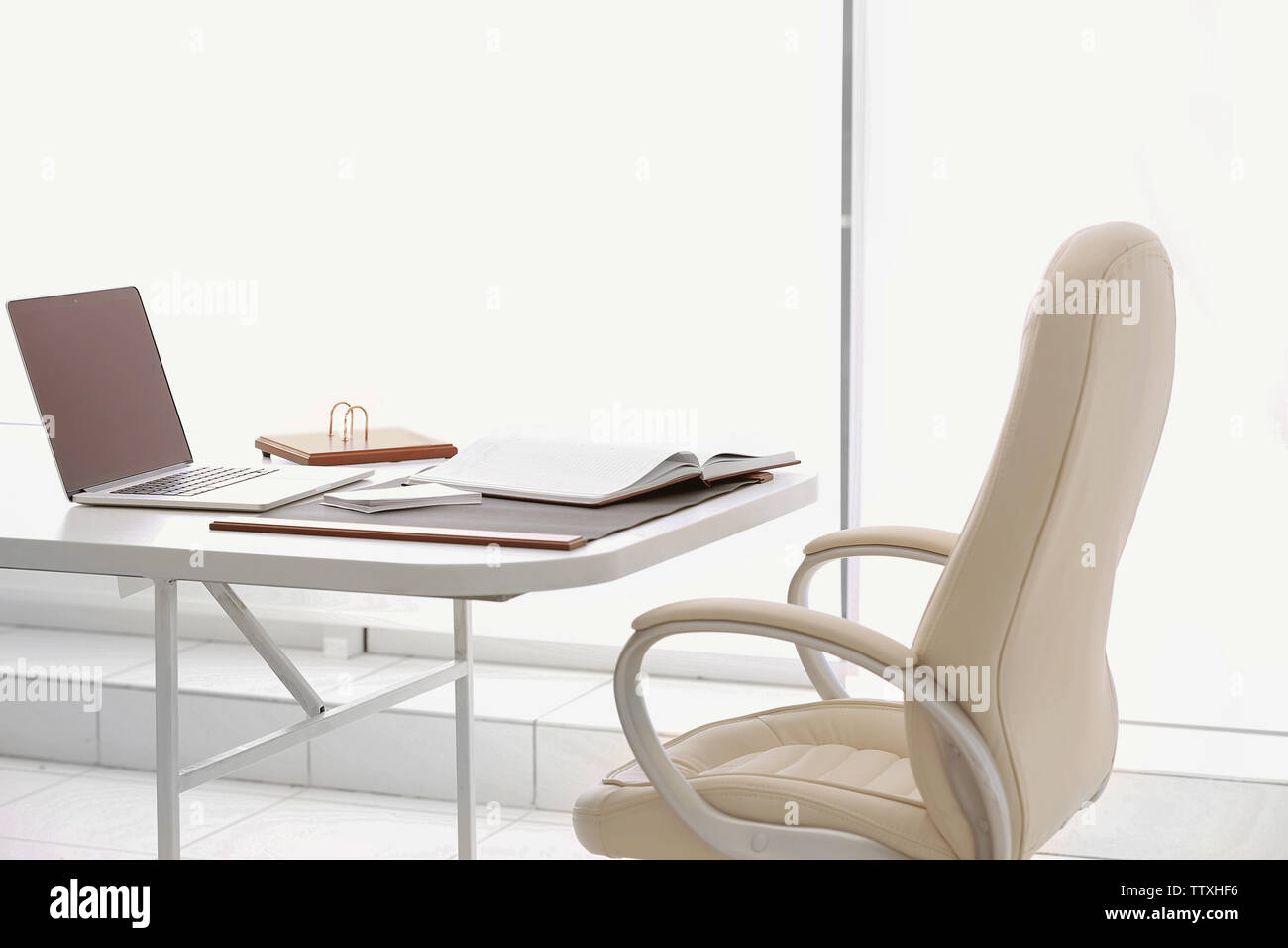 Empty office with executive workplace Stock Photo - Alamy