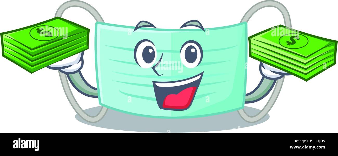 With money bag surigcal mask in the cartoon box Stock Vector Image ...