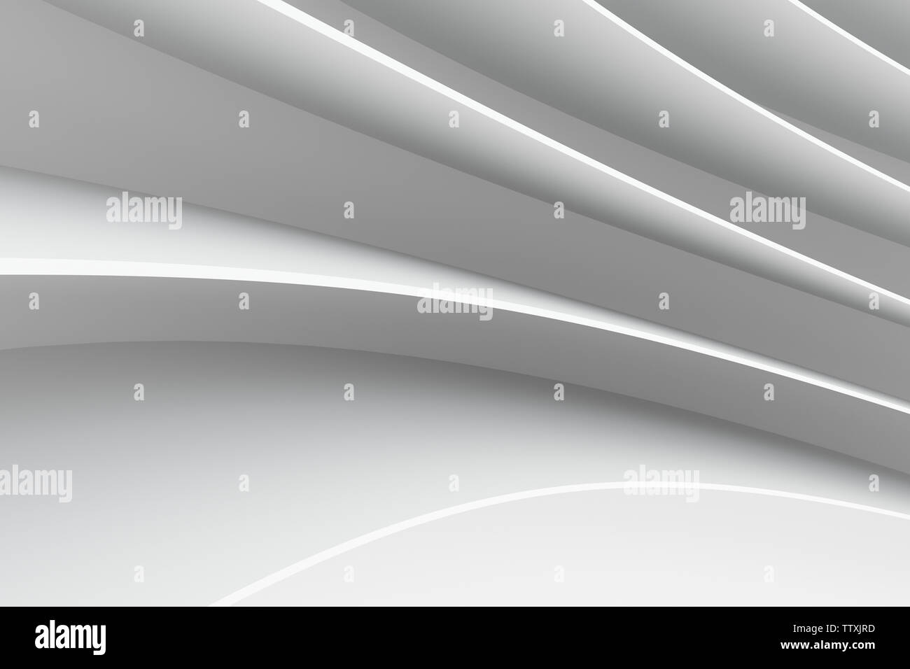 Three dimensional rendering, white gradient curved background Stock ...