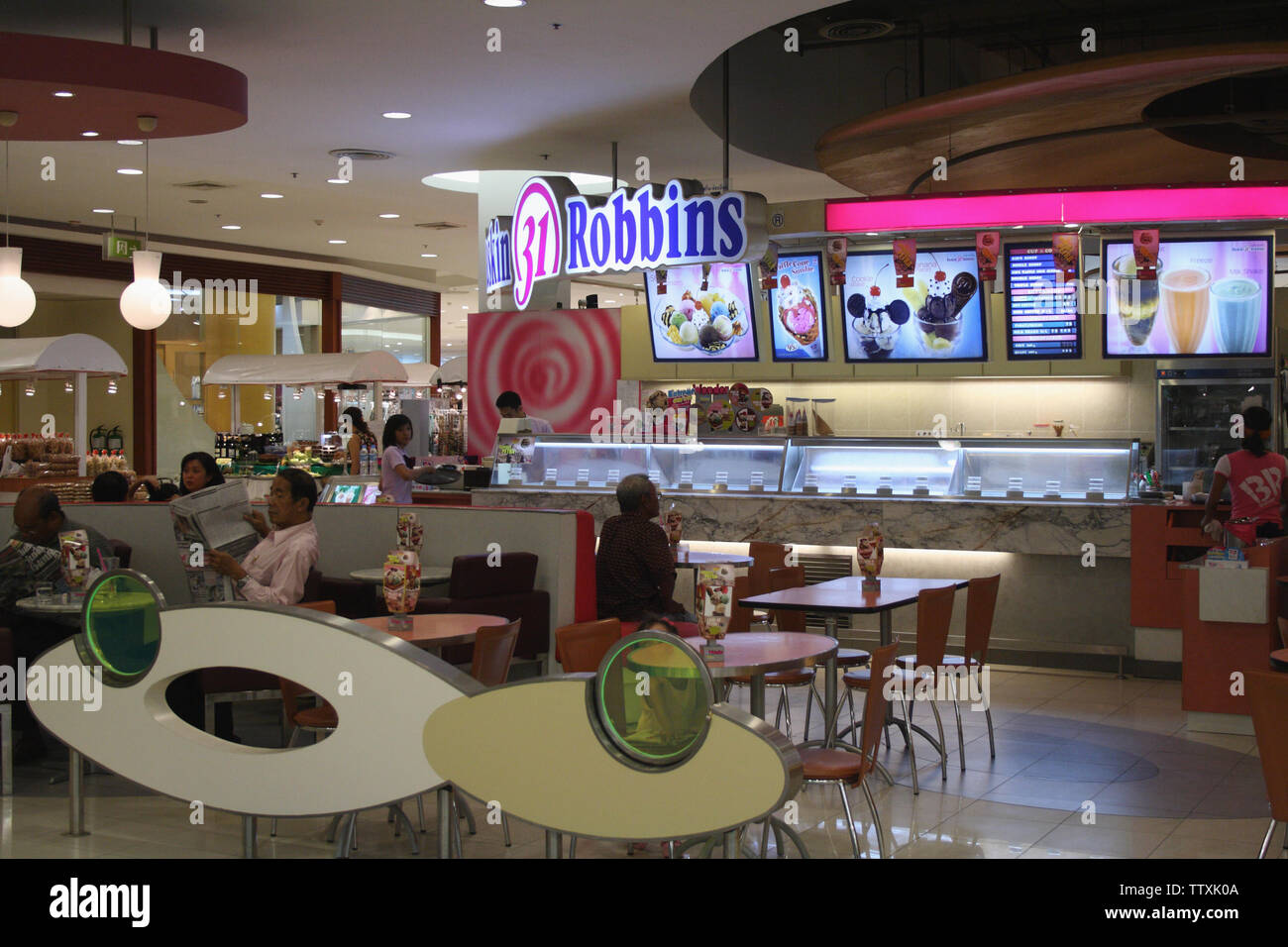 Interiors of a restaurant in a shopping mall, Phuket, Thailand Stock ...