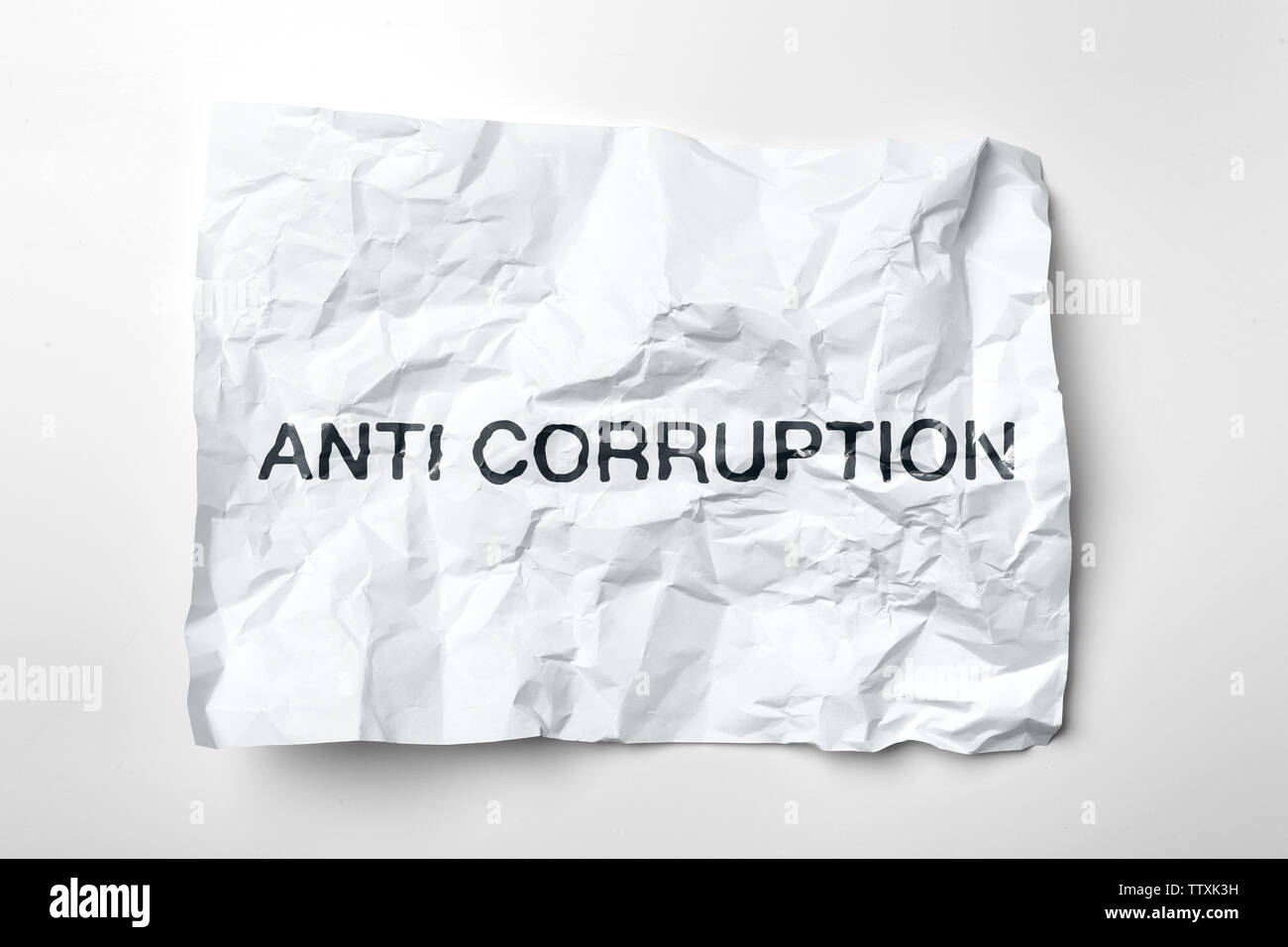 crumple sheet of paper with text Stock Photo - Alamy