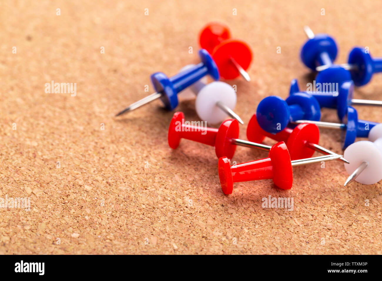 Pin board texture for background and colorful pins Stock Photo - Alamy