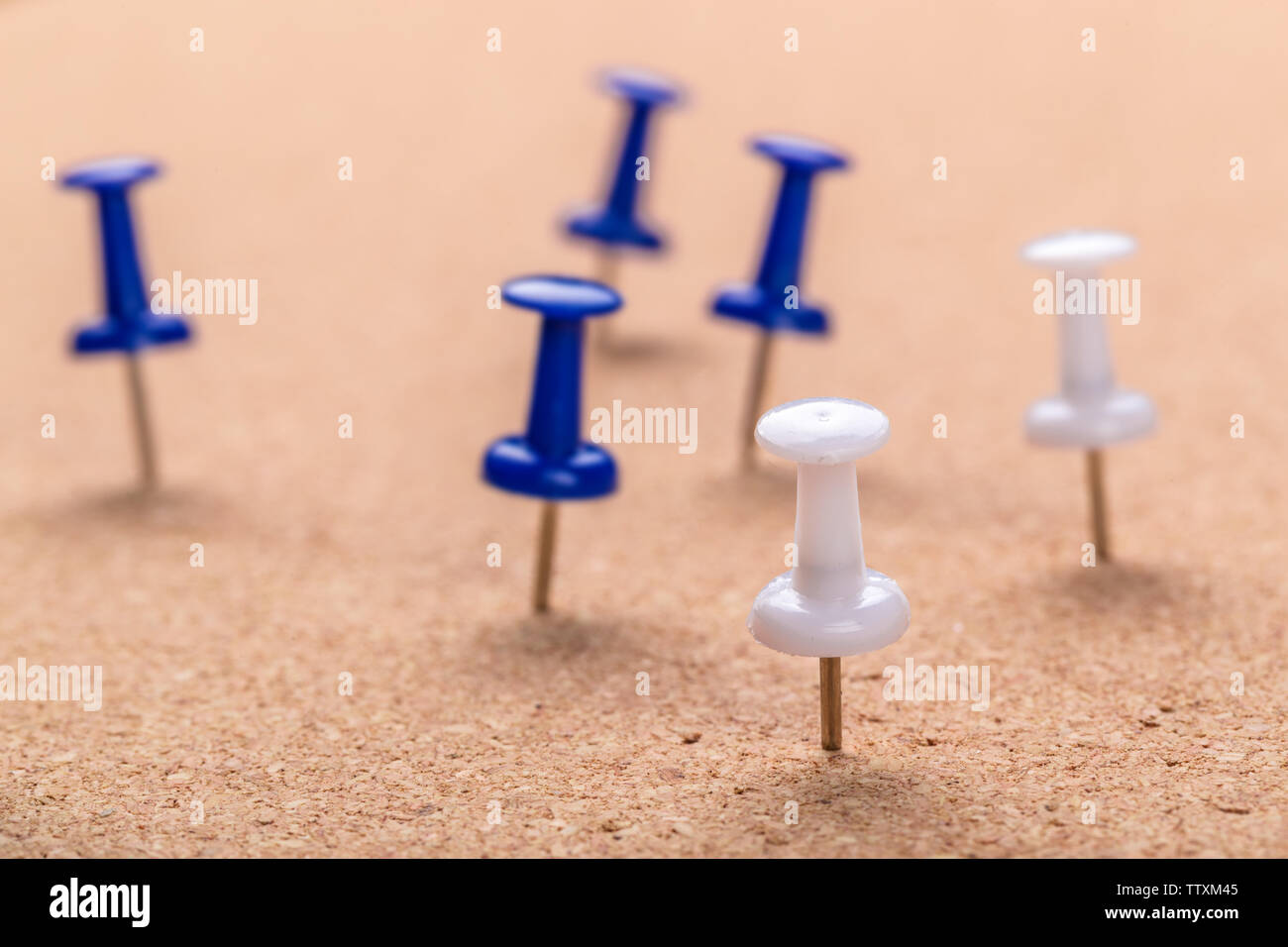 Pin board texture for background and colorful pins Stock Photo - Alamy