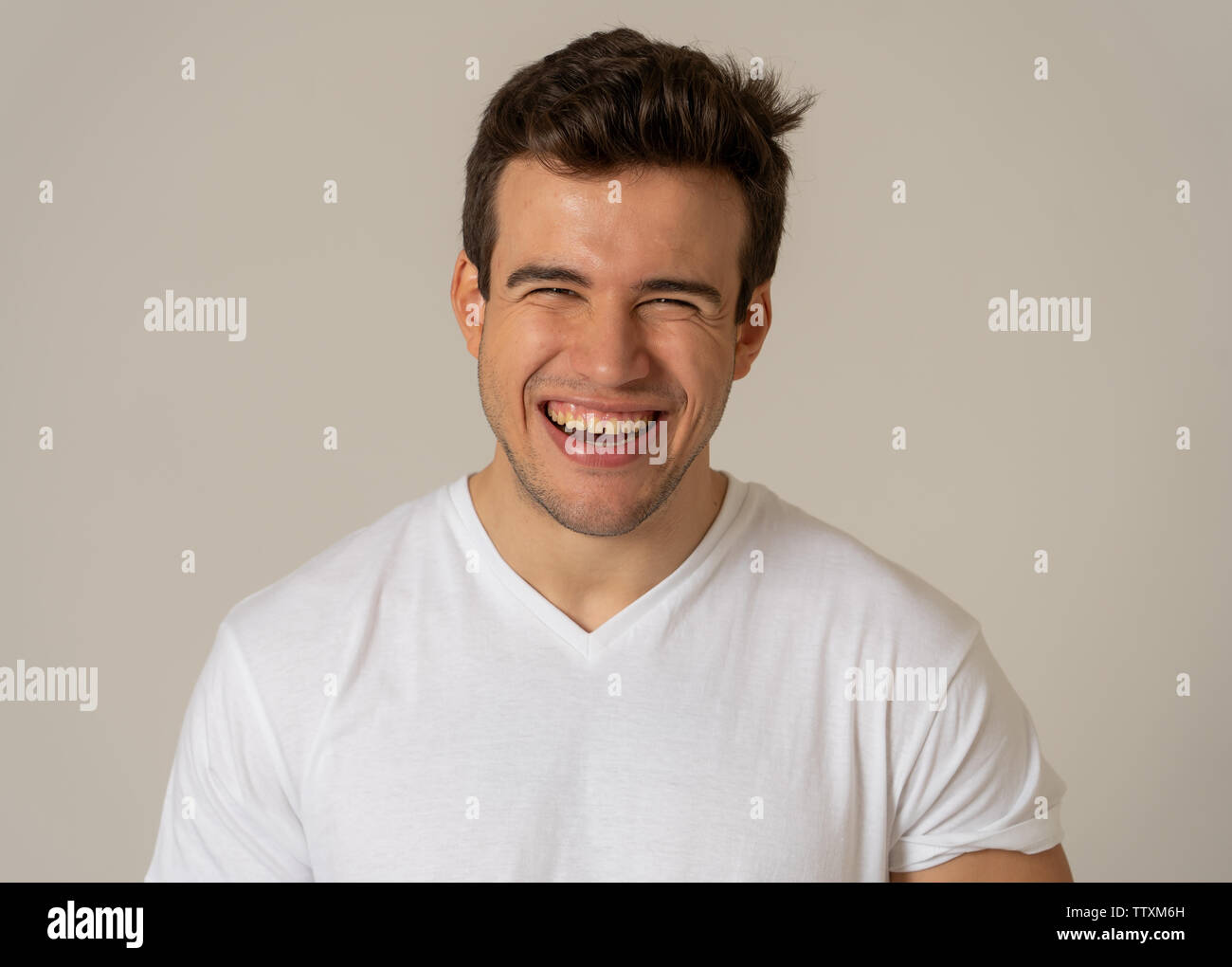 Portrait of attractive young latin model with happy face and beautiful ...