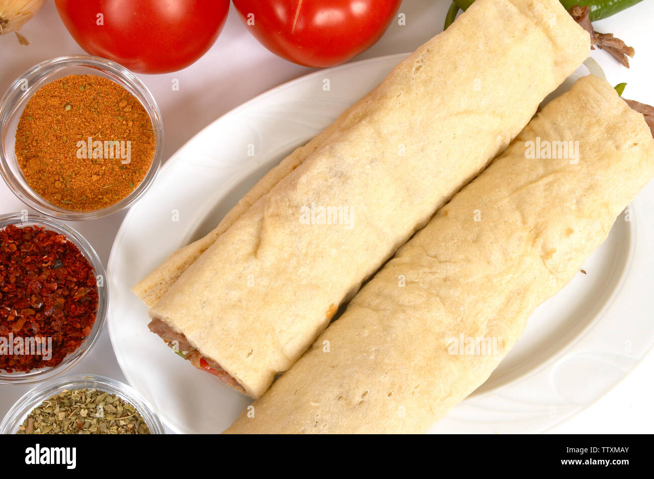 doner kebap in durum bread Stock Photo - Alamy