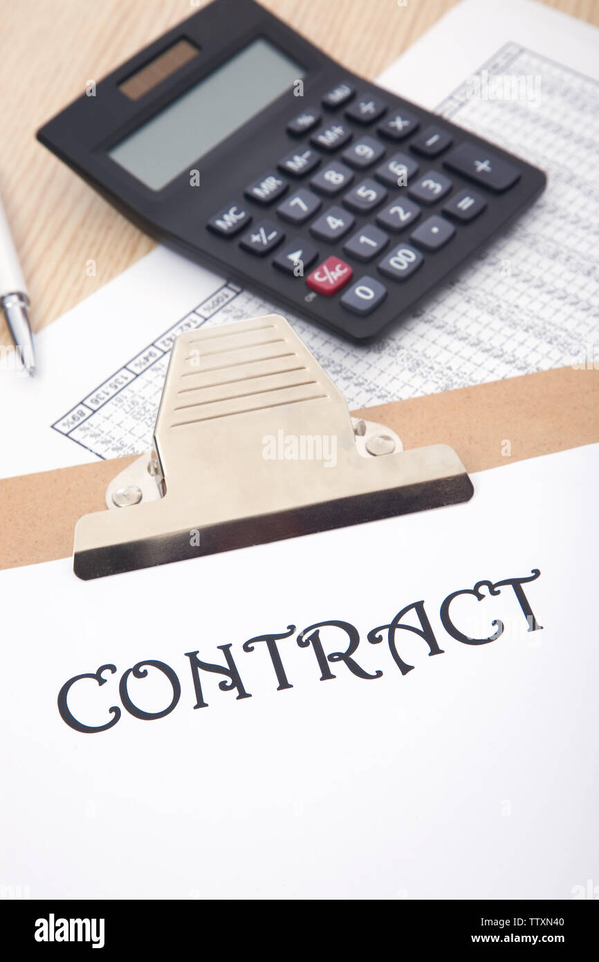 business concept with a contract on the desk Stock Photo - Alamy