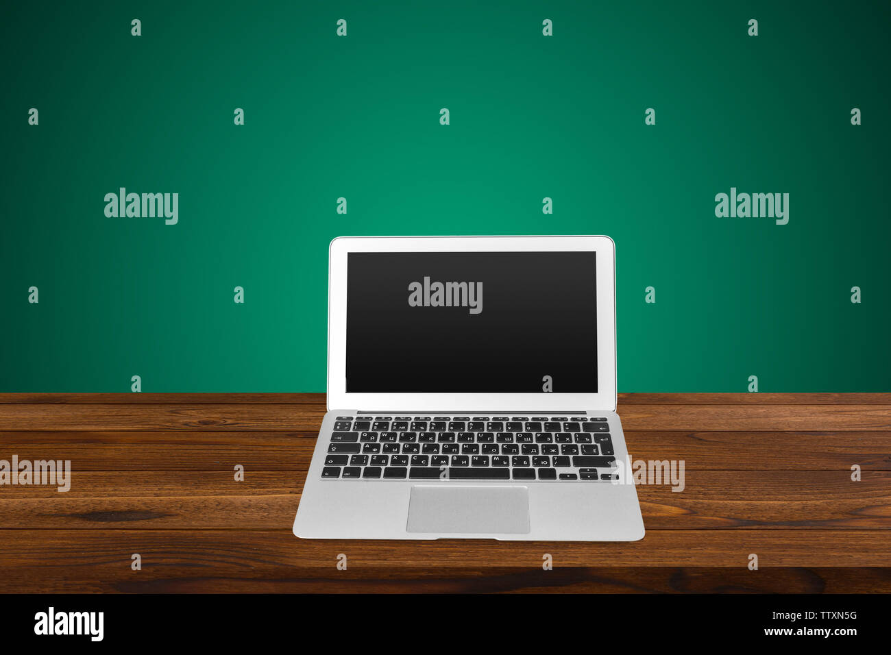 Open laptop top view with colorful screen hi-res stock photography and ...