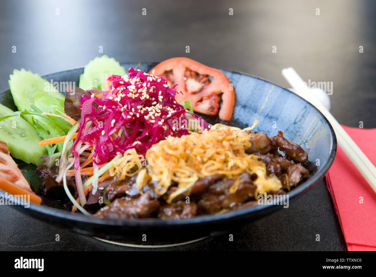 chinese food with chop sticks, shallow dof Stock Photo - Alamy