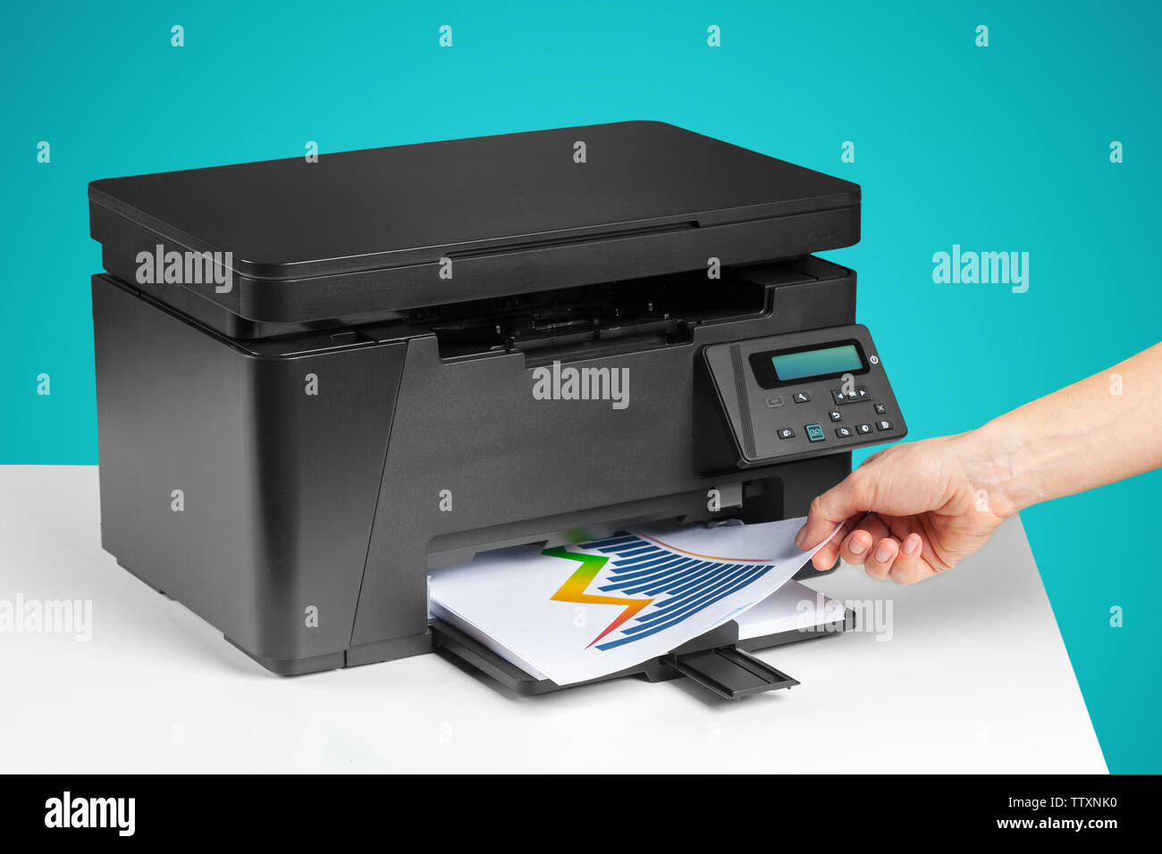 Printer, copier, scanner. Office table Stock Photo - Alamy