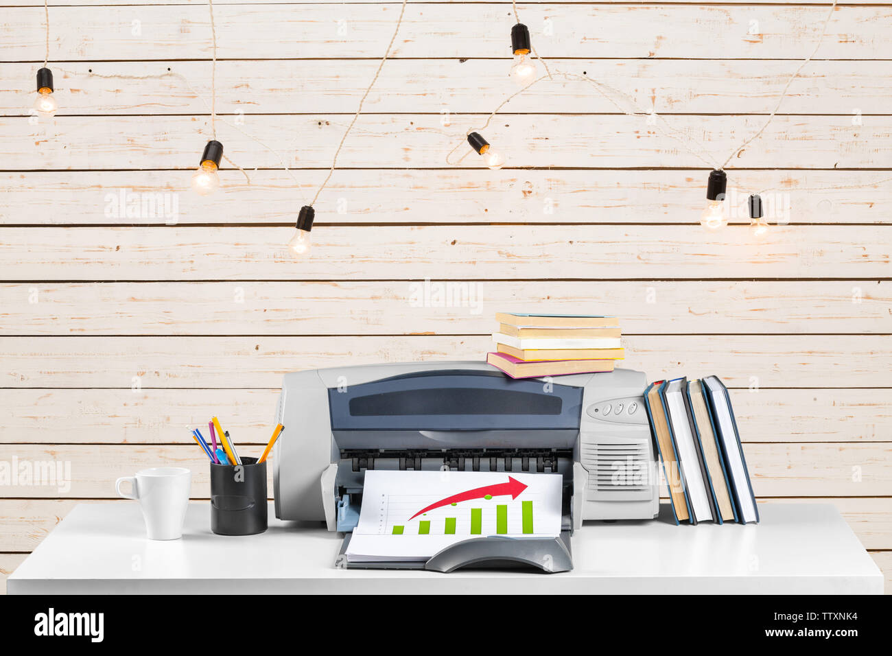 Printer, copier, scanner. Office table Stock Photo - Alamy