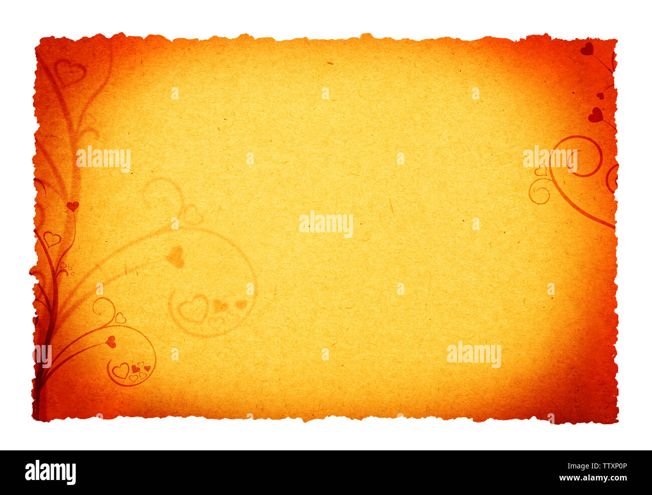 flower and heart ornament designs on parchment paper background Stock ...