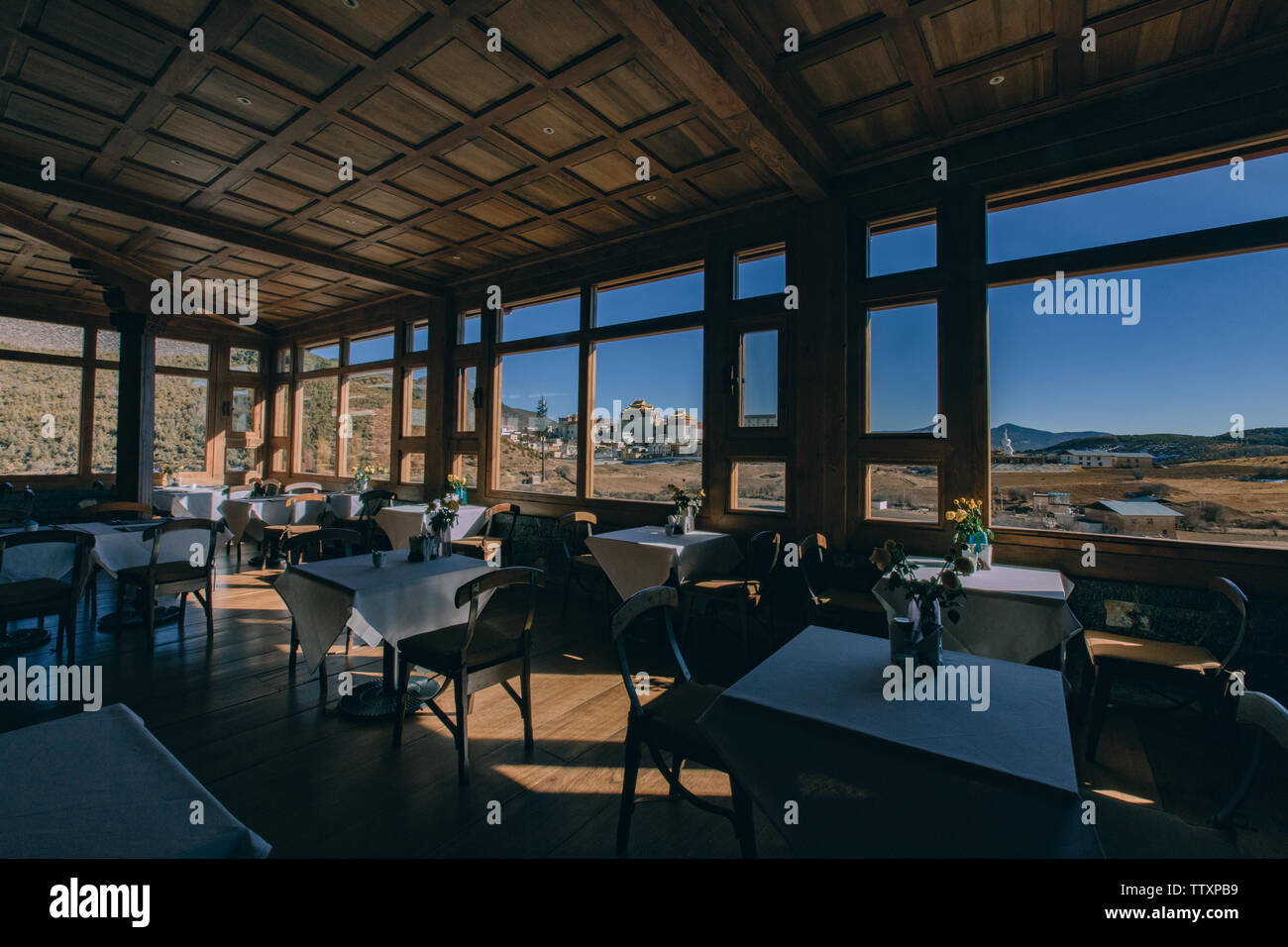 Restaurant with view Stock Photo - Alamy