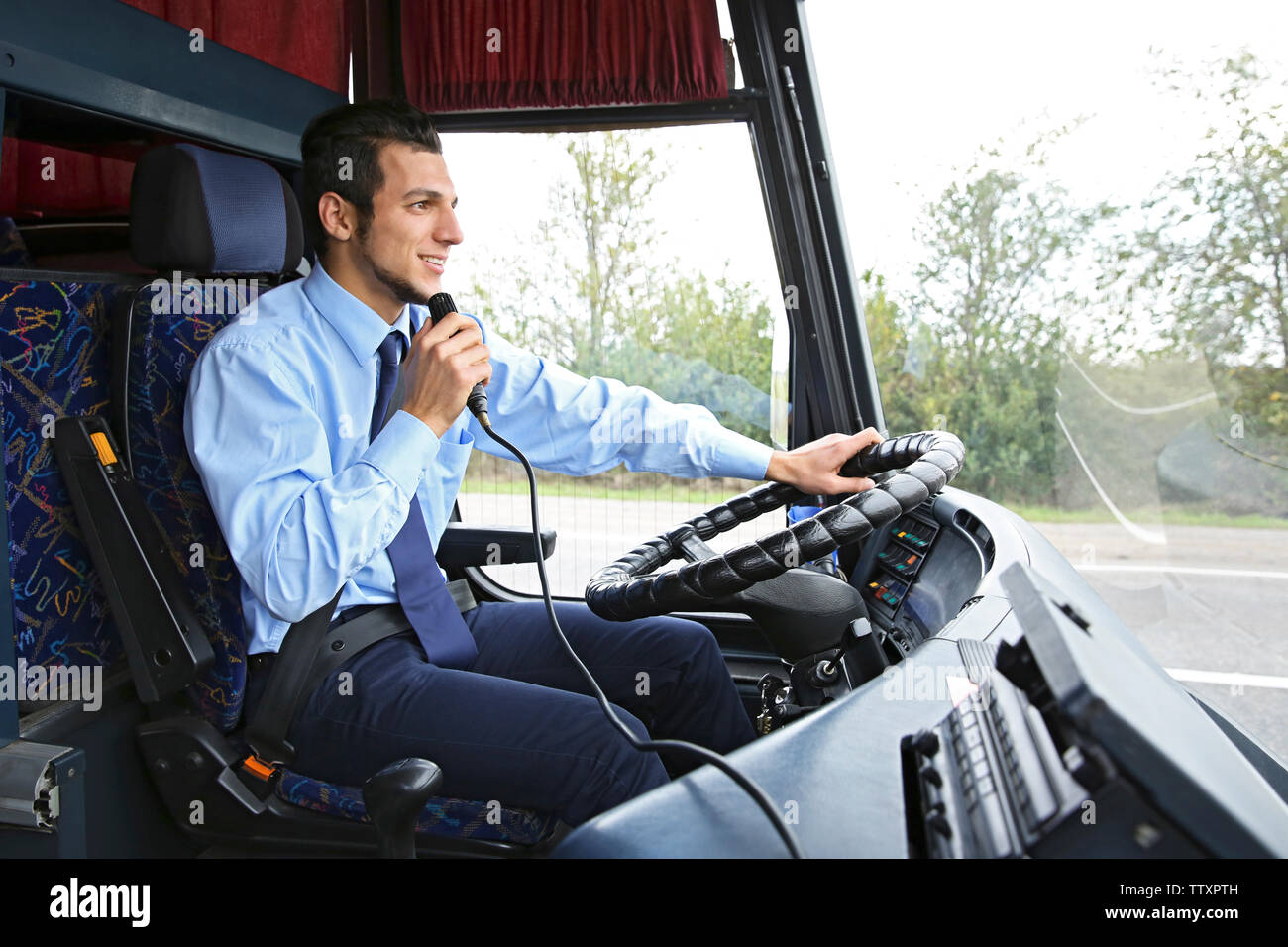 Bus interior microphone hi-res stock photography and images - Alamy