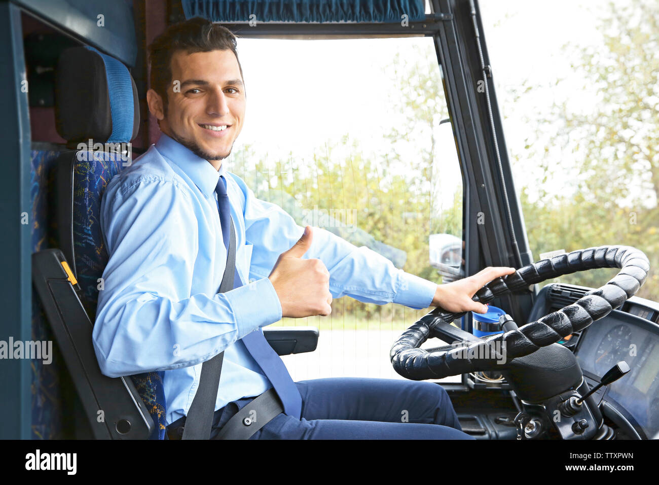 Handsome school bus driver hi-res stock photography and images - Alamy