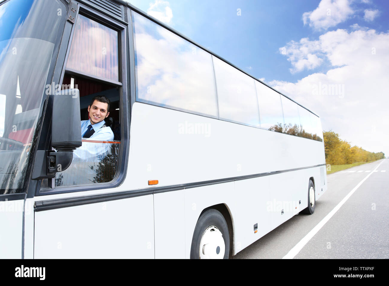 Handsome school bus driver hi-res stock photography and images - Alamy