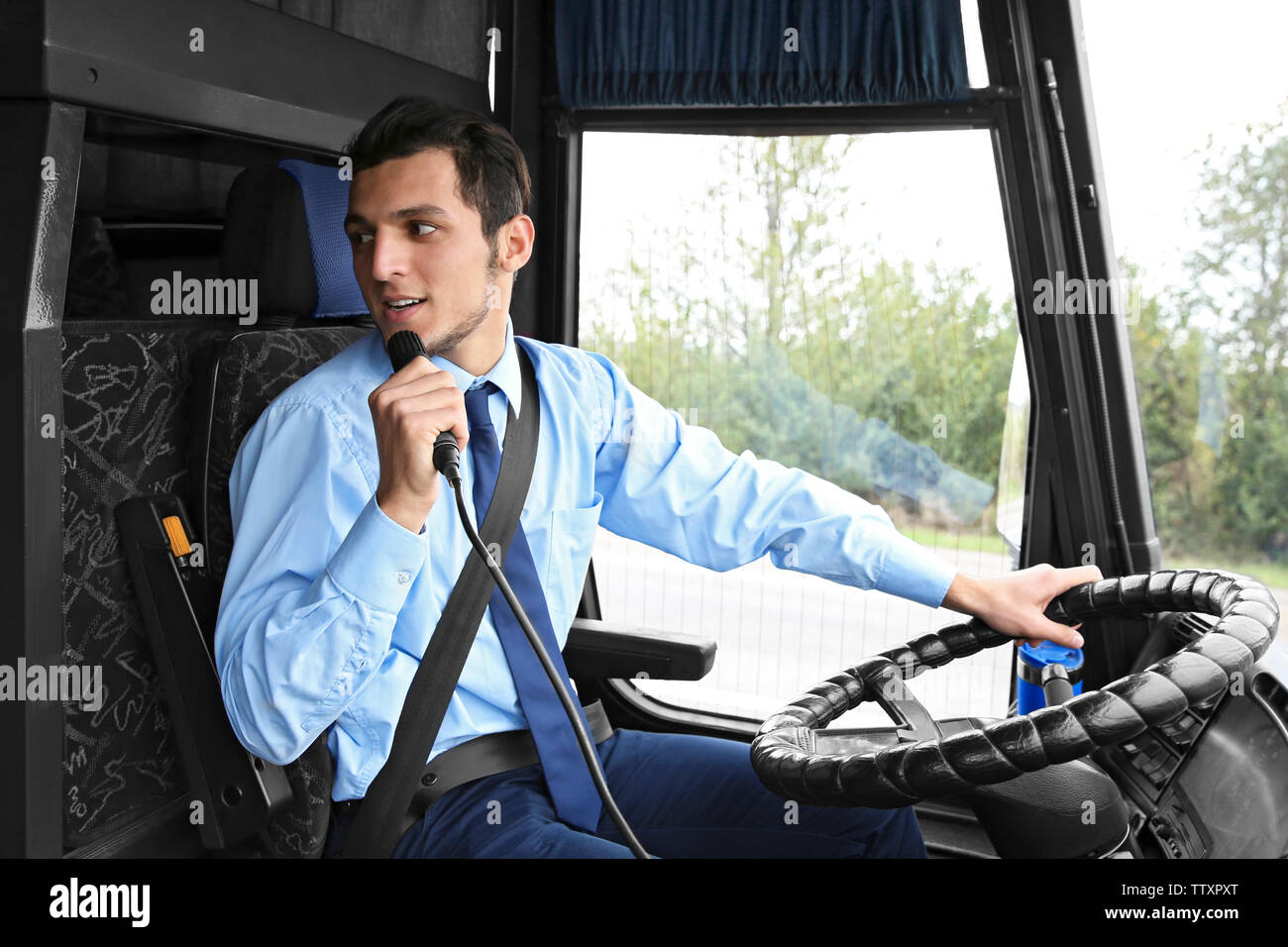 Bus interior microphone hi-res stock photography and images - Alamy
