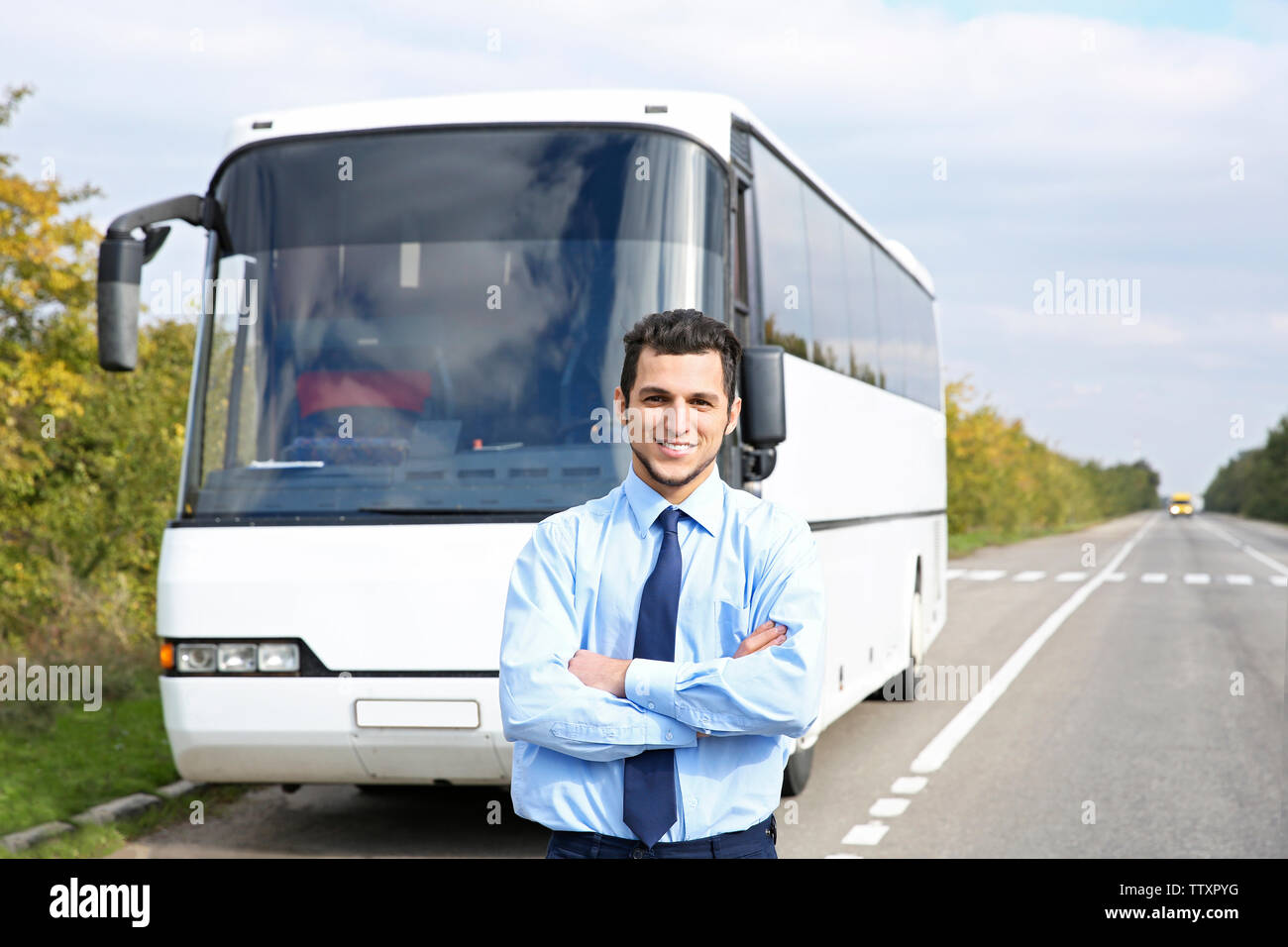 Male young bus driver hi-res stock photography and images - Alamy