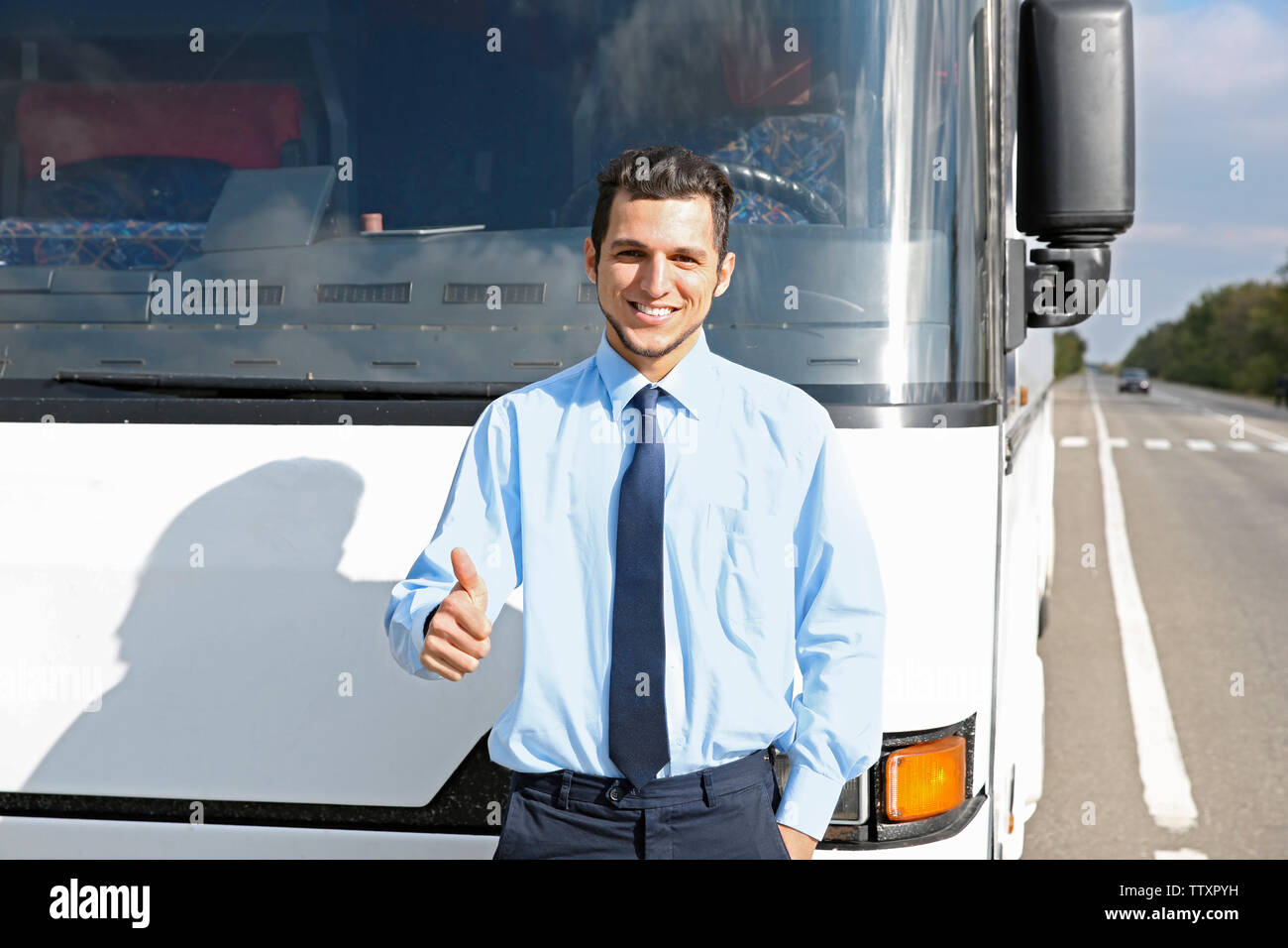 Male young bus driver hi-res stock photography and images - Alamy