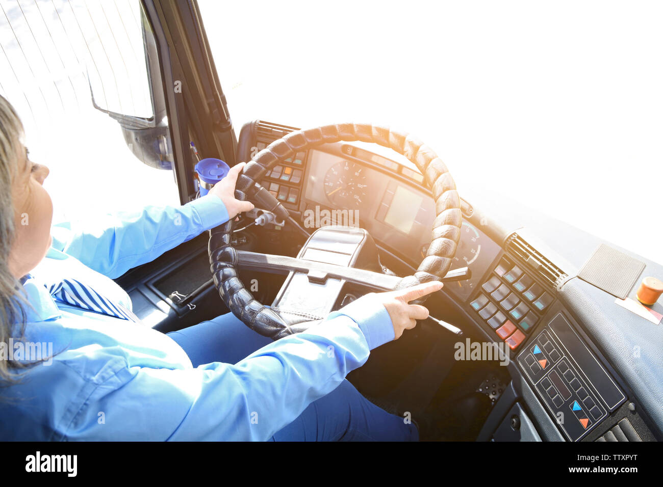 Driving bus female hi-res stock photography and images - Alamy