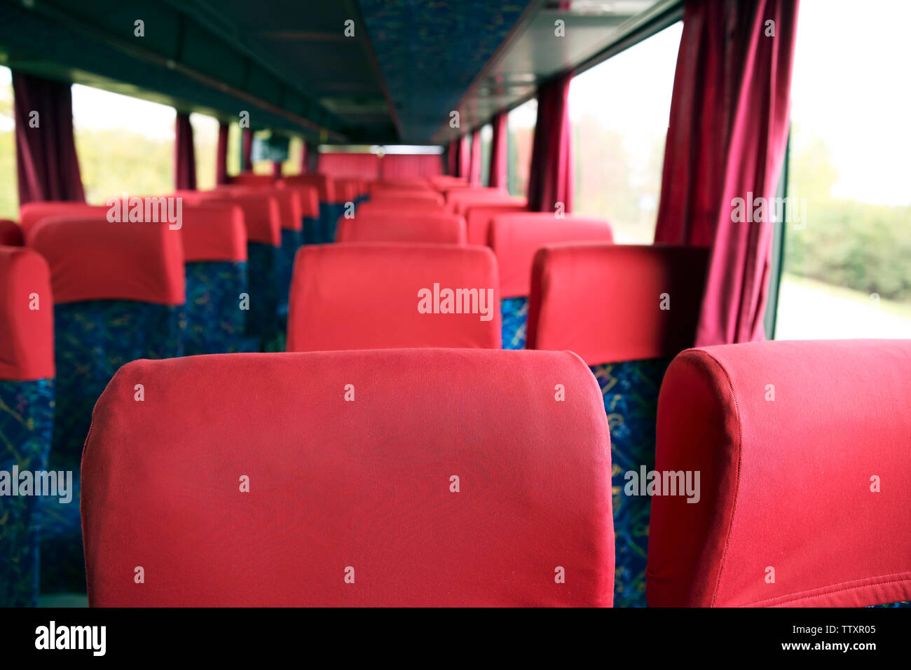 Big bus interior Stock Photo - Alamy