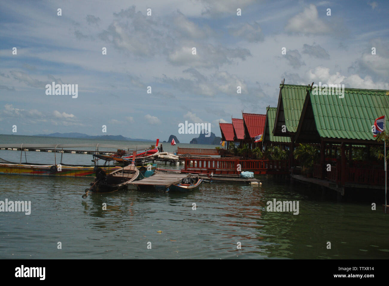 Stilt tourist resorts, Sea Gypsy Village, Phuket, Thailand Stock Photo ...