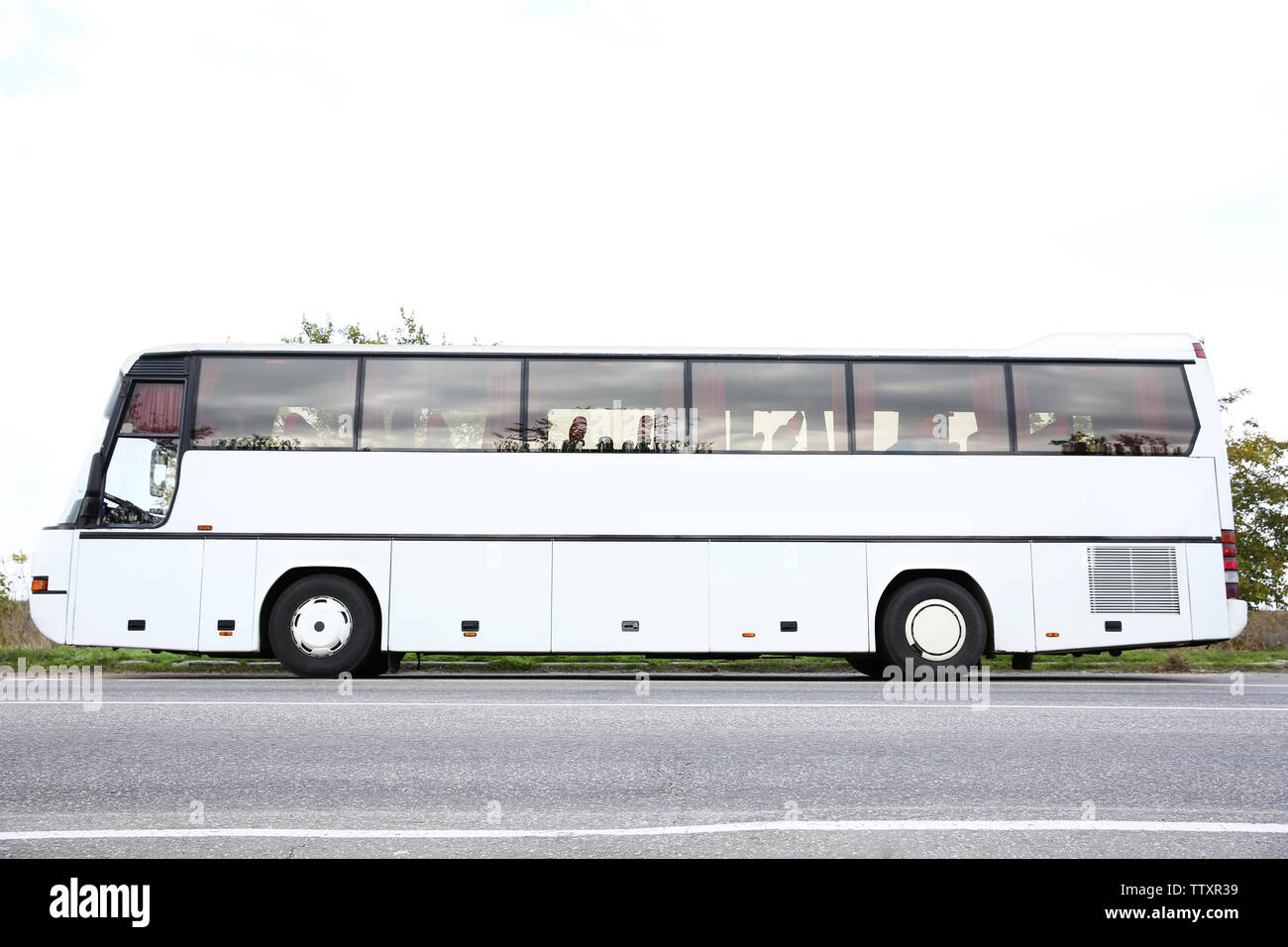 Big touristic bus outdoor Stock Photo - Alamy