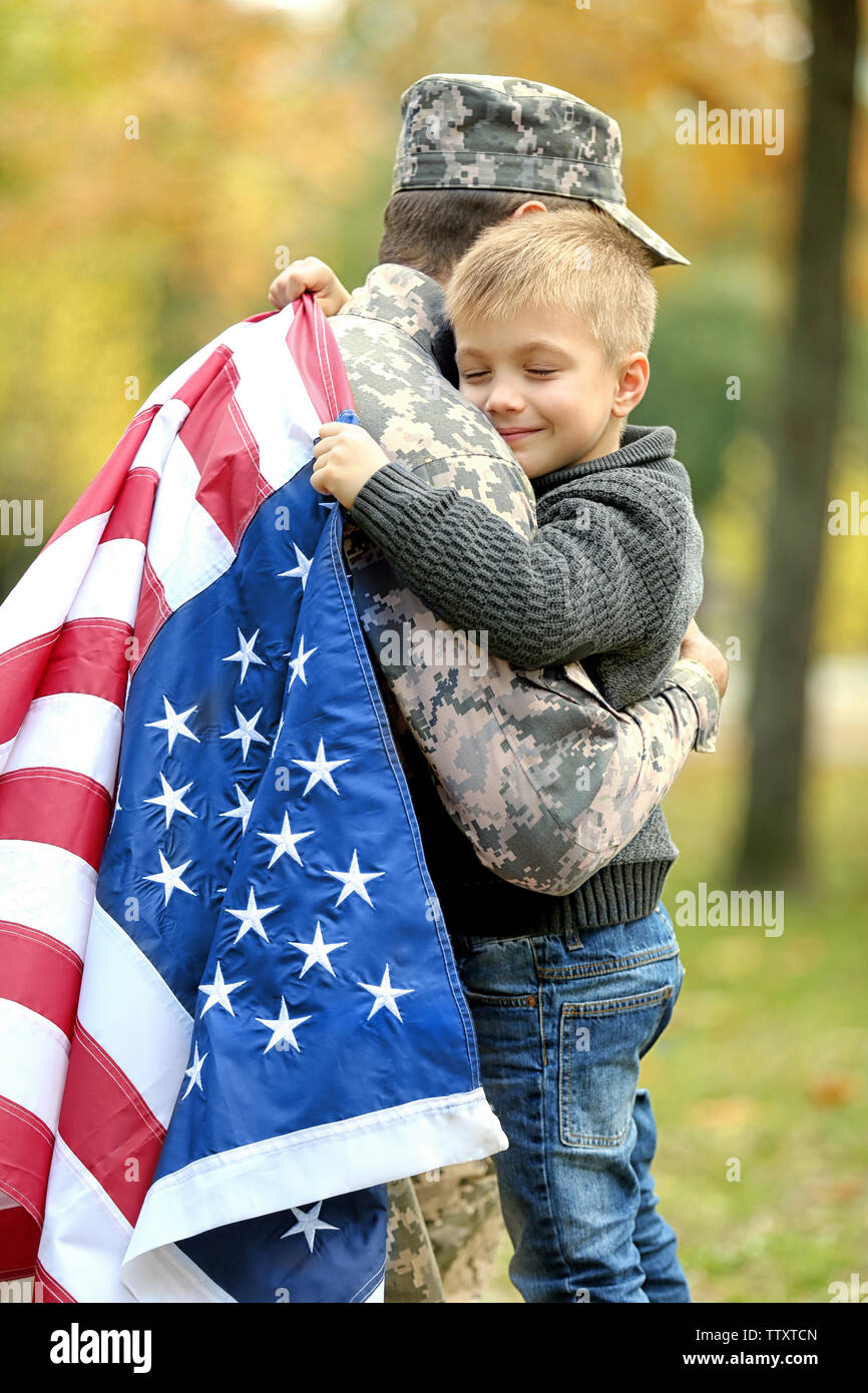 Handsome soldier reunited family hi-res stock photography and images ...