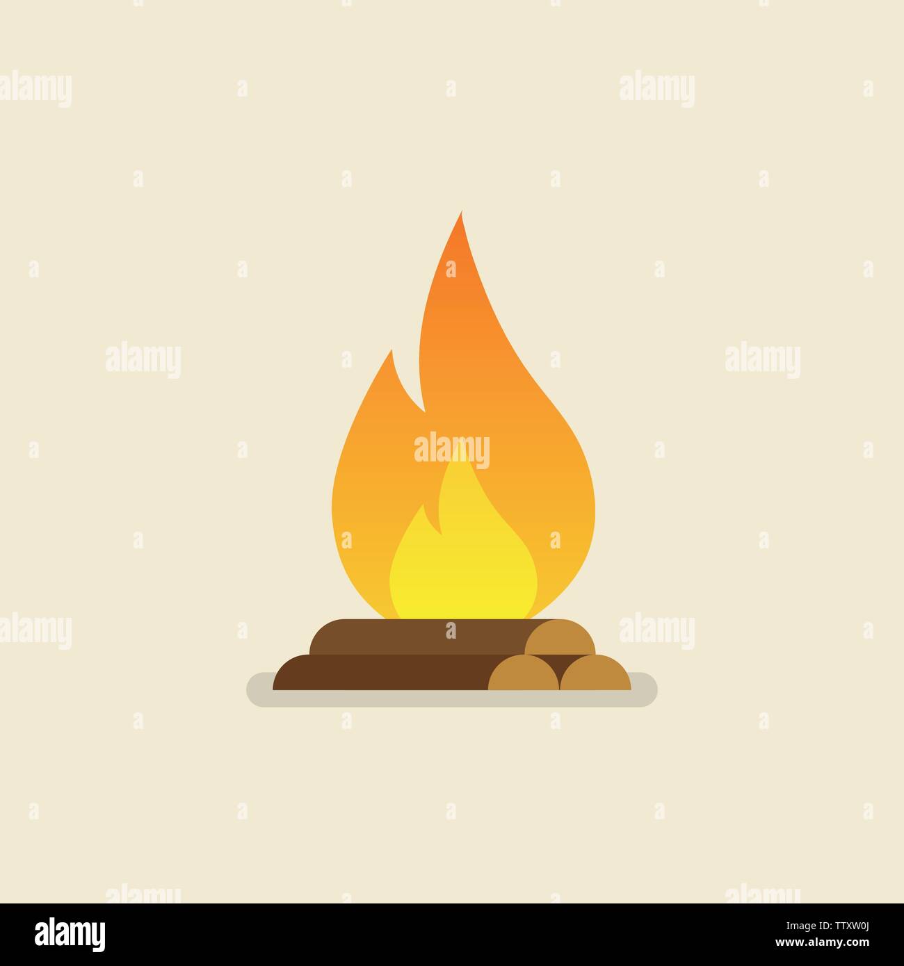 Burning bonfire with wood. Vector illustration Stock Vector Image & Art ...