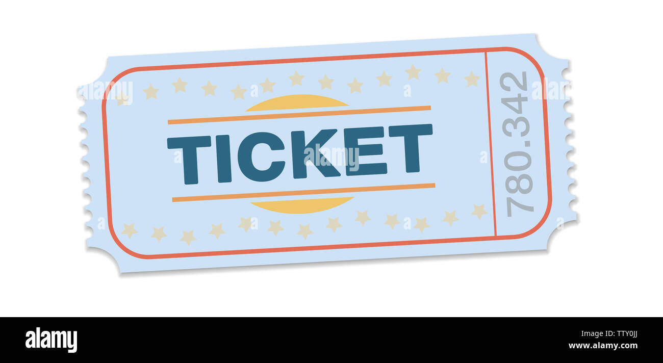 Raffle ticket. Single strip ticket for tombola, lottery, admission ...