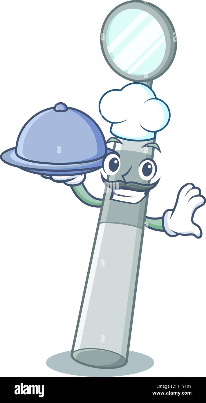 Chef with food dental mirror isolated in the character Stock Vector ...