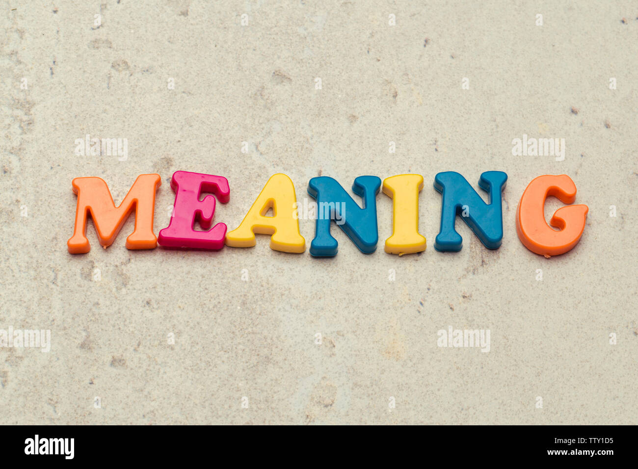 meaning word in colorful letters. meaning concept Stock Photo - Alamy