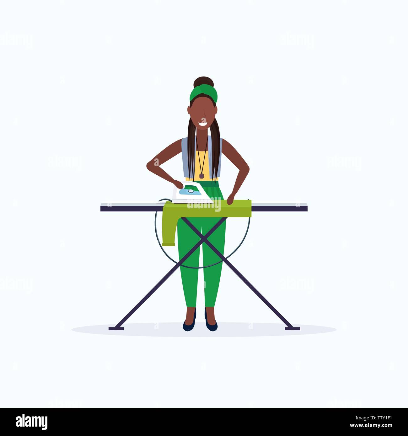 Cartoon woman ironing hi-res stock photography and images - Alamy