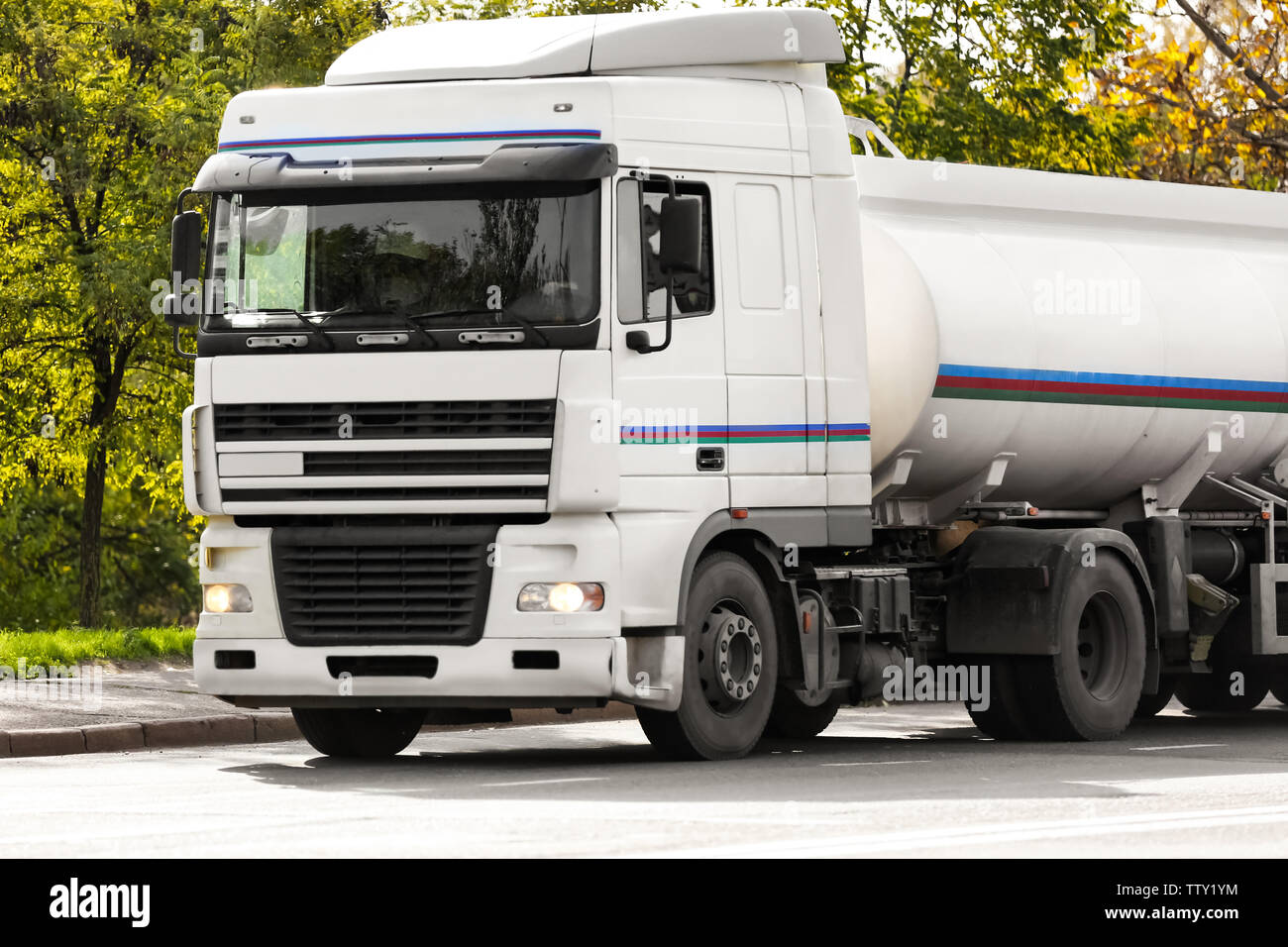 Front of American cargo truck Stock Photo - Alamy