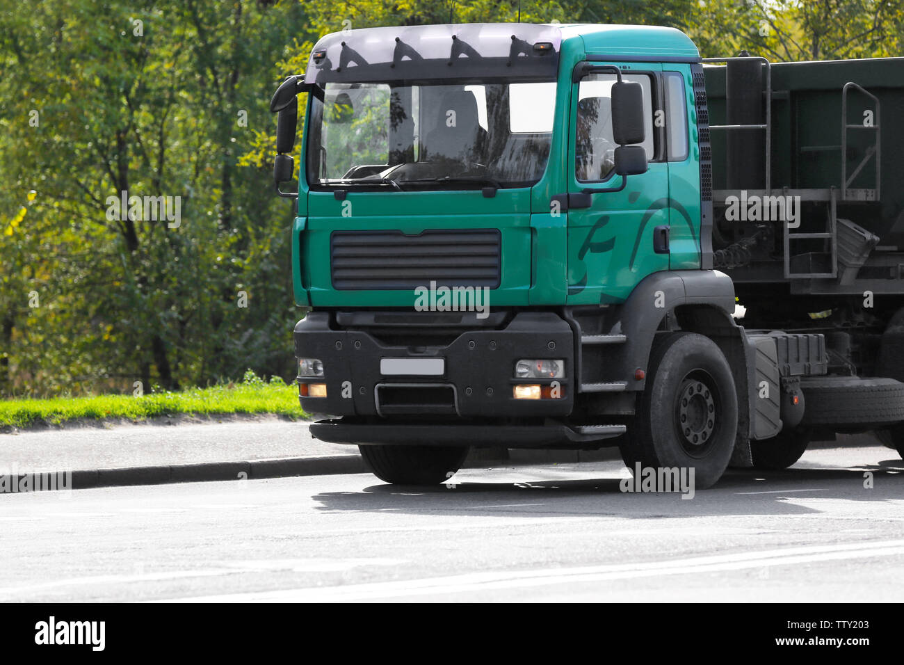 Front of American cargo truck Stock Photo - Alamy